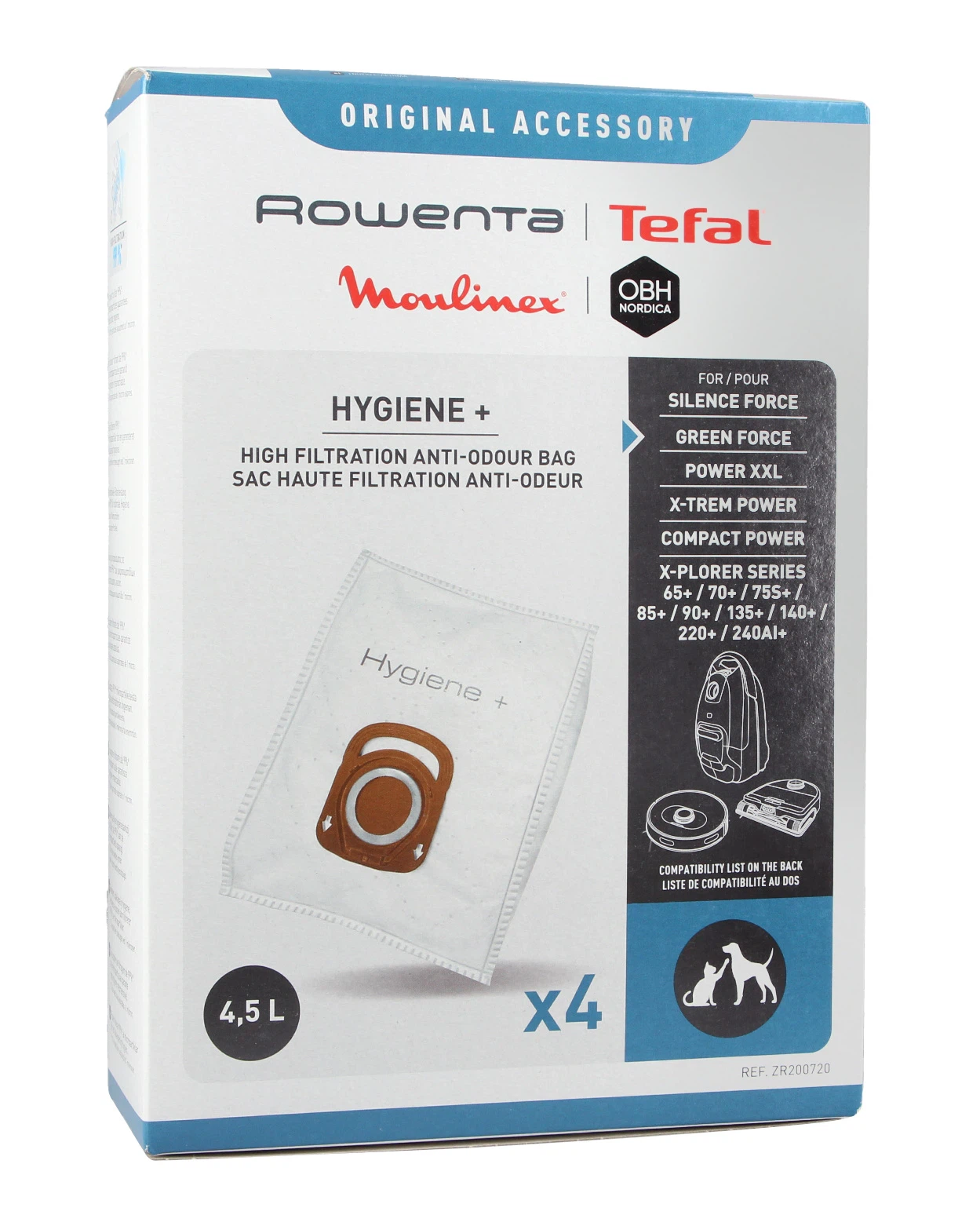 Worki do odkurzacza Rowenta ZR200720 Hygiene Plus (4szt.) | Filtrosfera