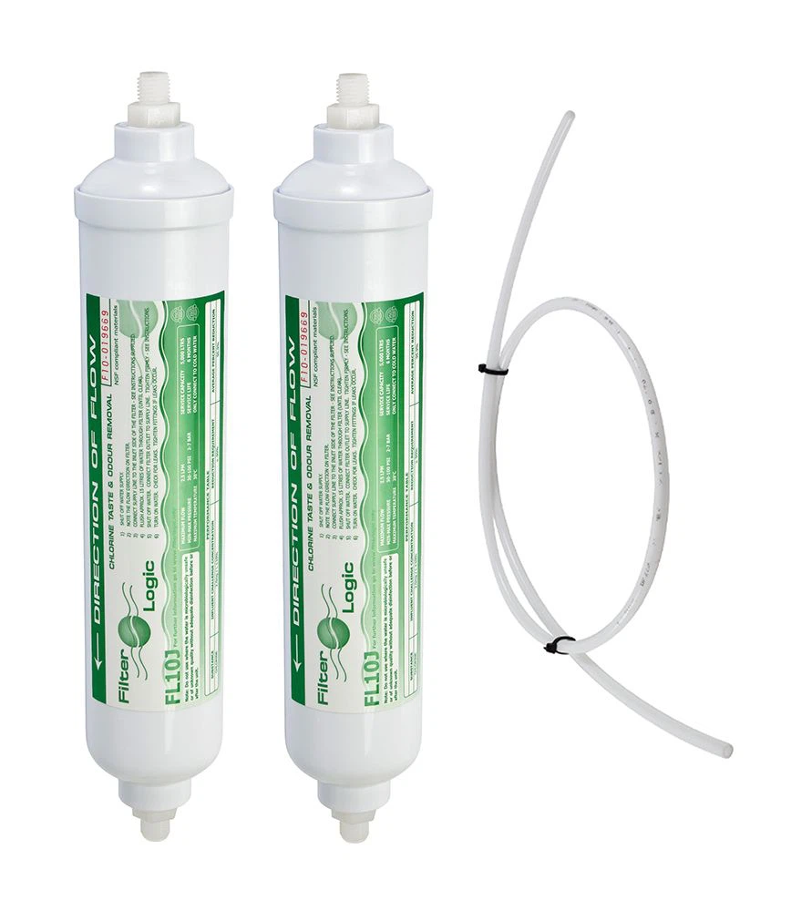 Filtr wkład wody do lodówki FilterLogic FL-10J (2szt.) + 5 metrów ...