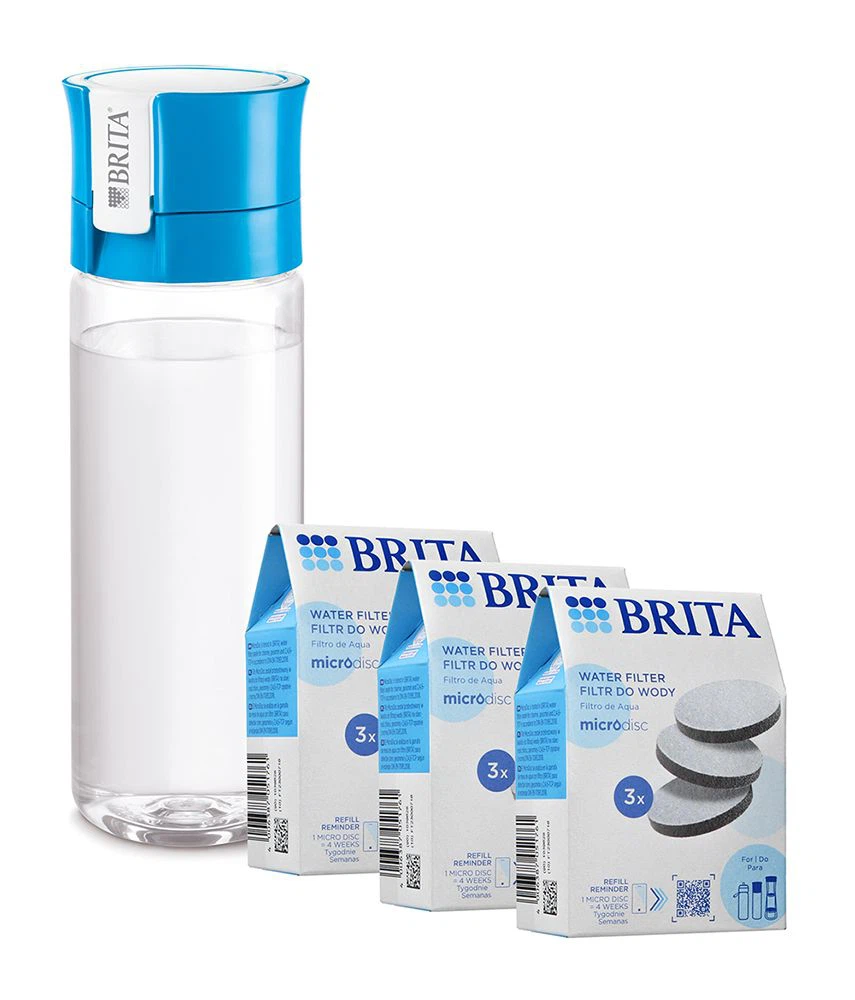 Butelka filtrująca Brita Fill&Go (niebieska) + 9szt. filtrów Microdisk ...